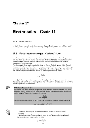 Grade 11 electrostatics - Electrostatics MULTIPLE CHOICE QUESTIONS ...