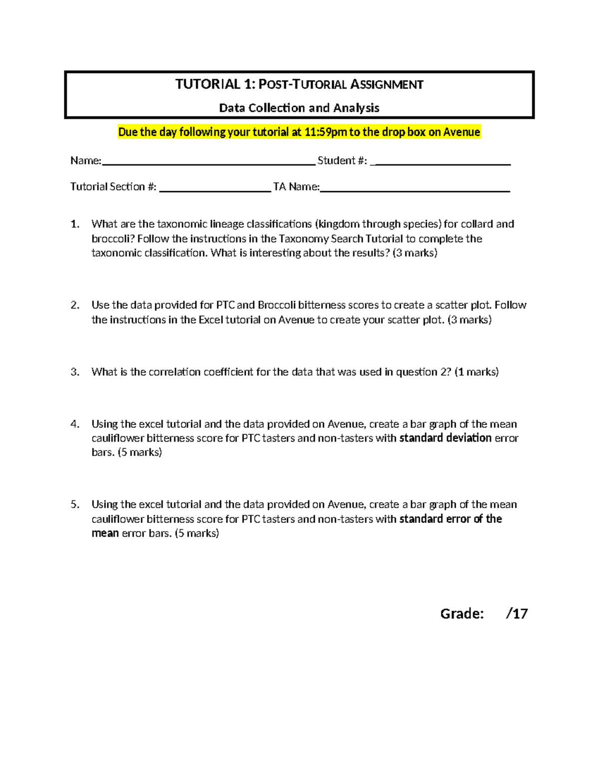 Tutorial 1 Assignment - Data Collection and Analysis - S24 - TUTORIAL 1: POST-TUTORIAL ...