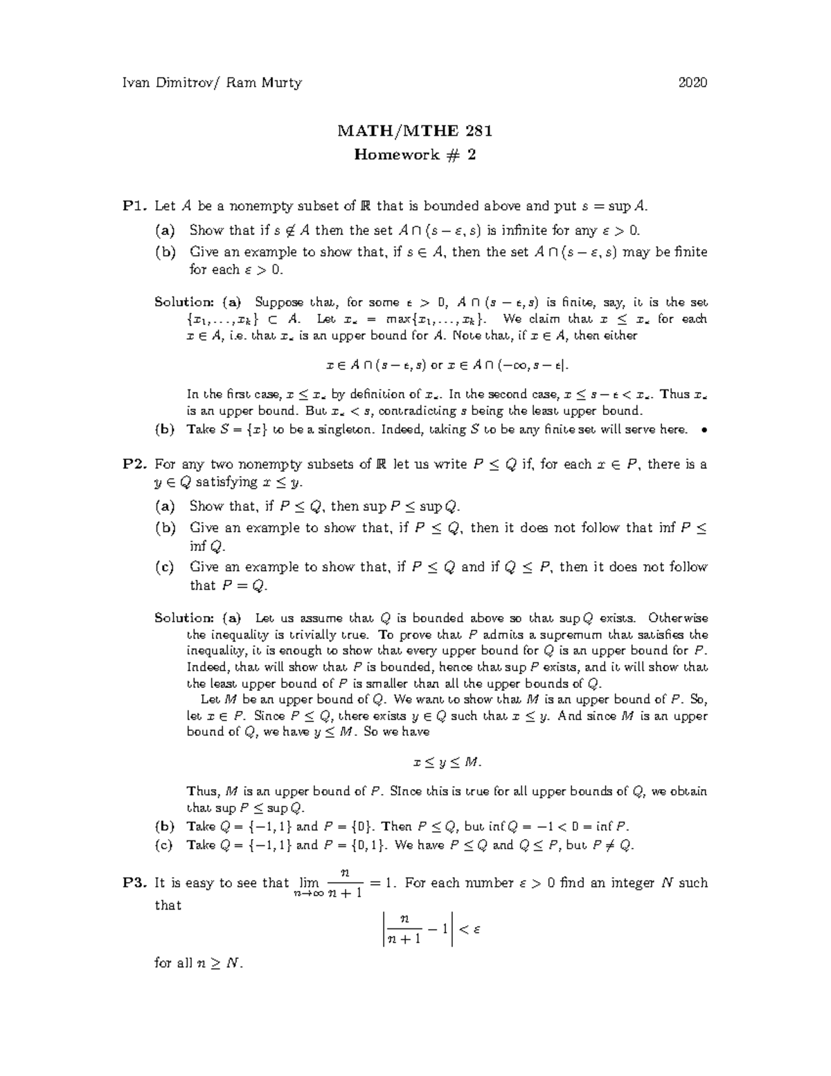 Solutions 02 - Solution of Assignment - Ivan Dimitrov/ Ram Murty 2020 ...