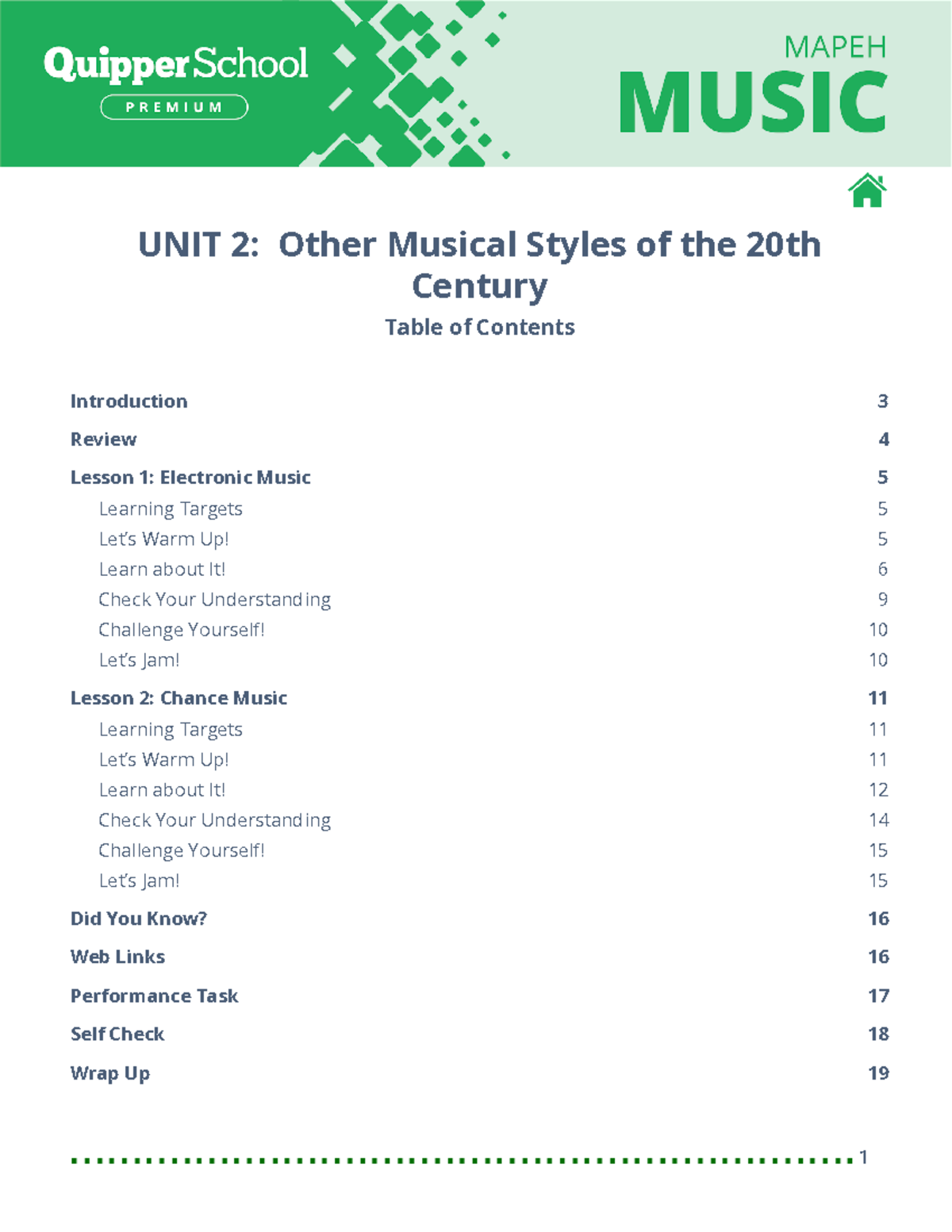 Final Music 10.2 Other Musical Styles of the 20th Century, 2 Lessons ...