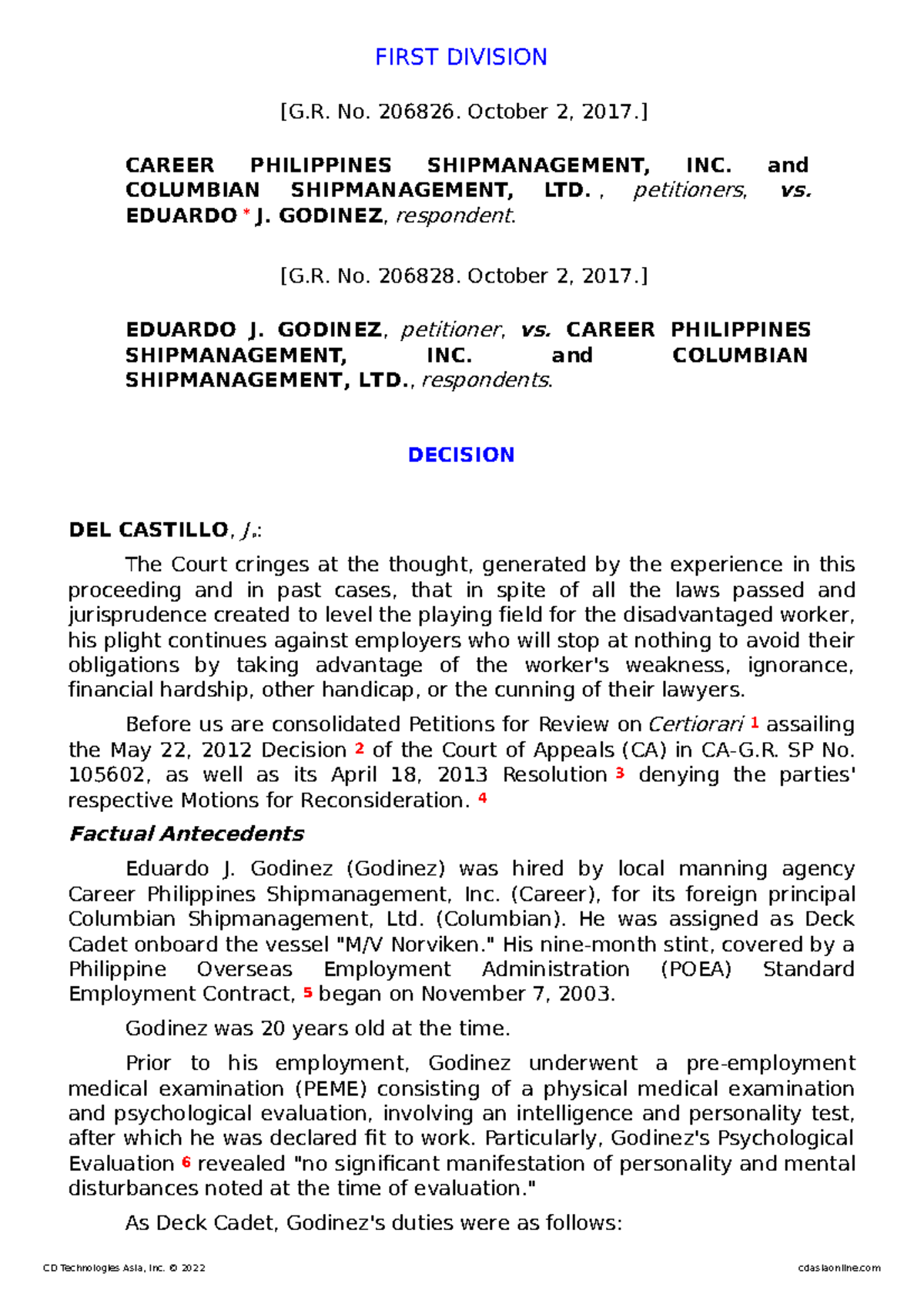 210190-2017-Career Philippines Shipmanagement Inc - FIRST DIVISION [G ...