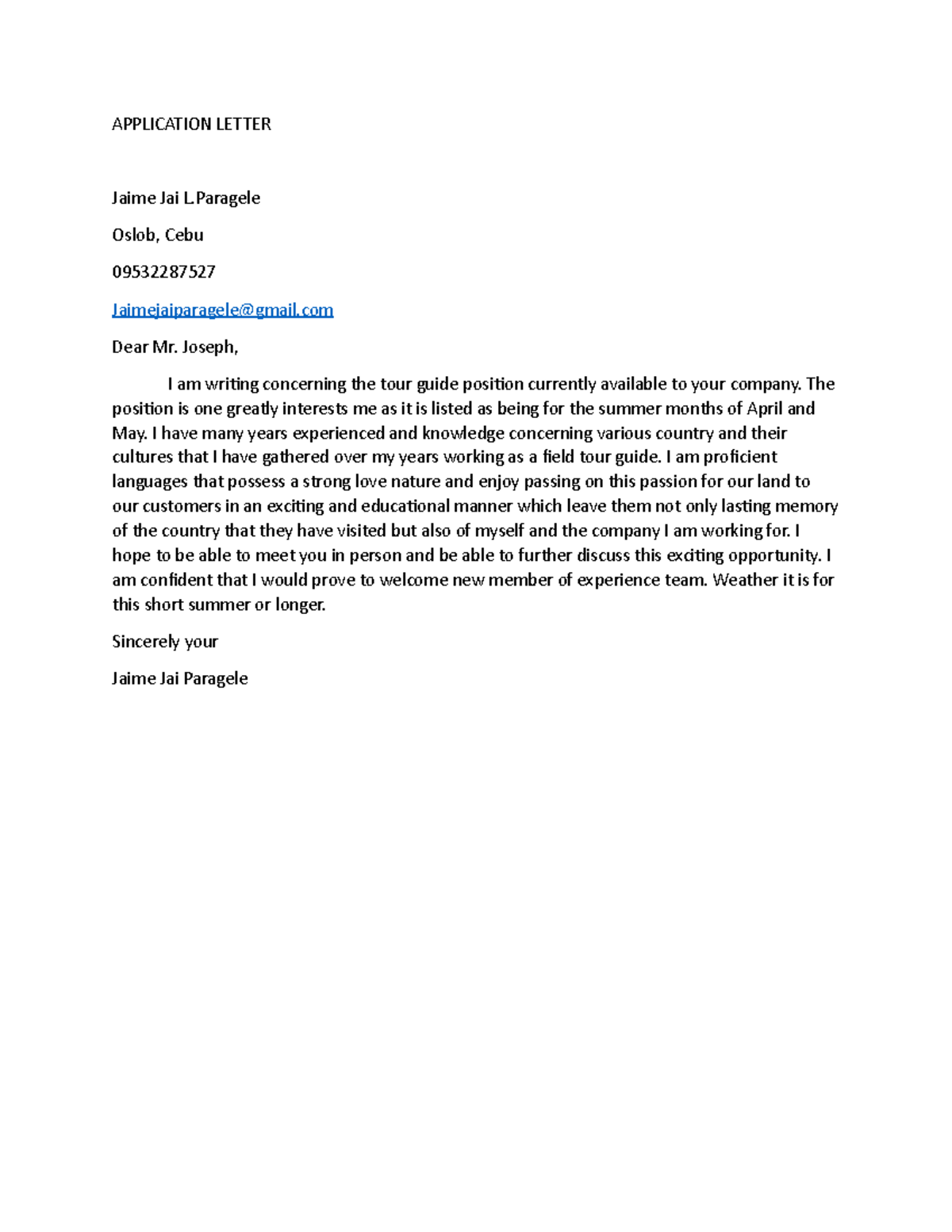 2 Application Letter - Science, Technology and Society - APPLICATION ...