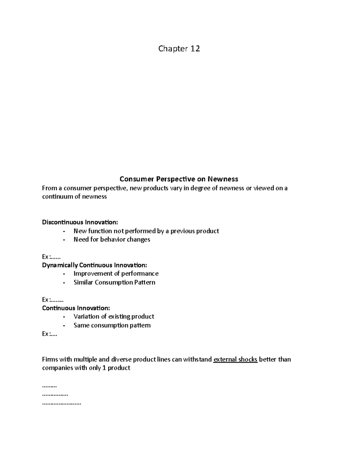 Chapter 12 - Lecture notes 19-20 - Chapter 12 Consumer Perspective on ...
