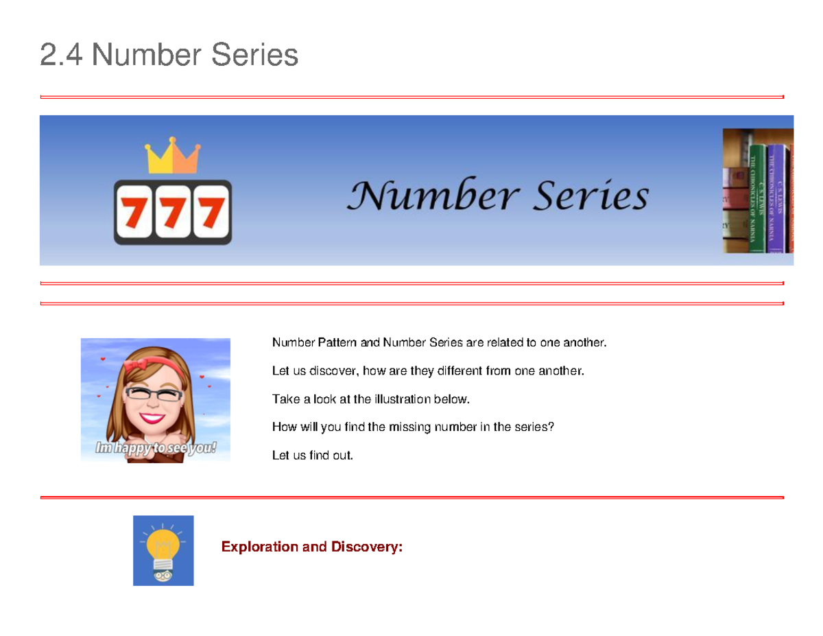 GEC 004-2.4 Number Series - Computer Programming - TIP - Studocu