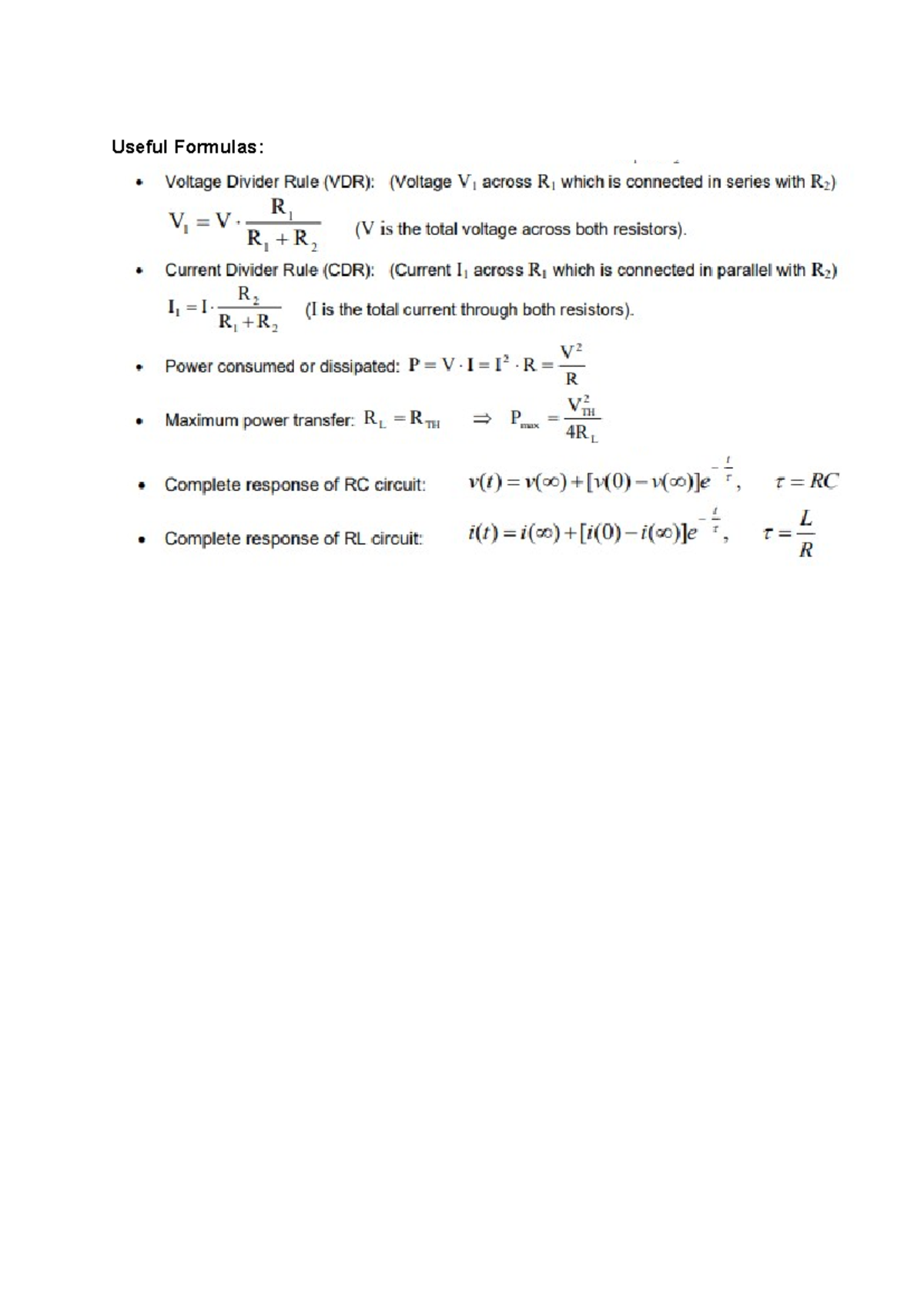 EF 2023 Useful Formulas - 300021 - Useful Formulas: - Studocu