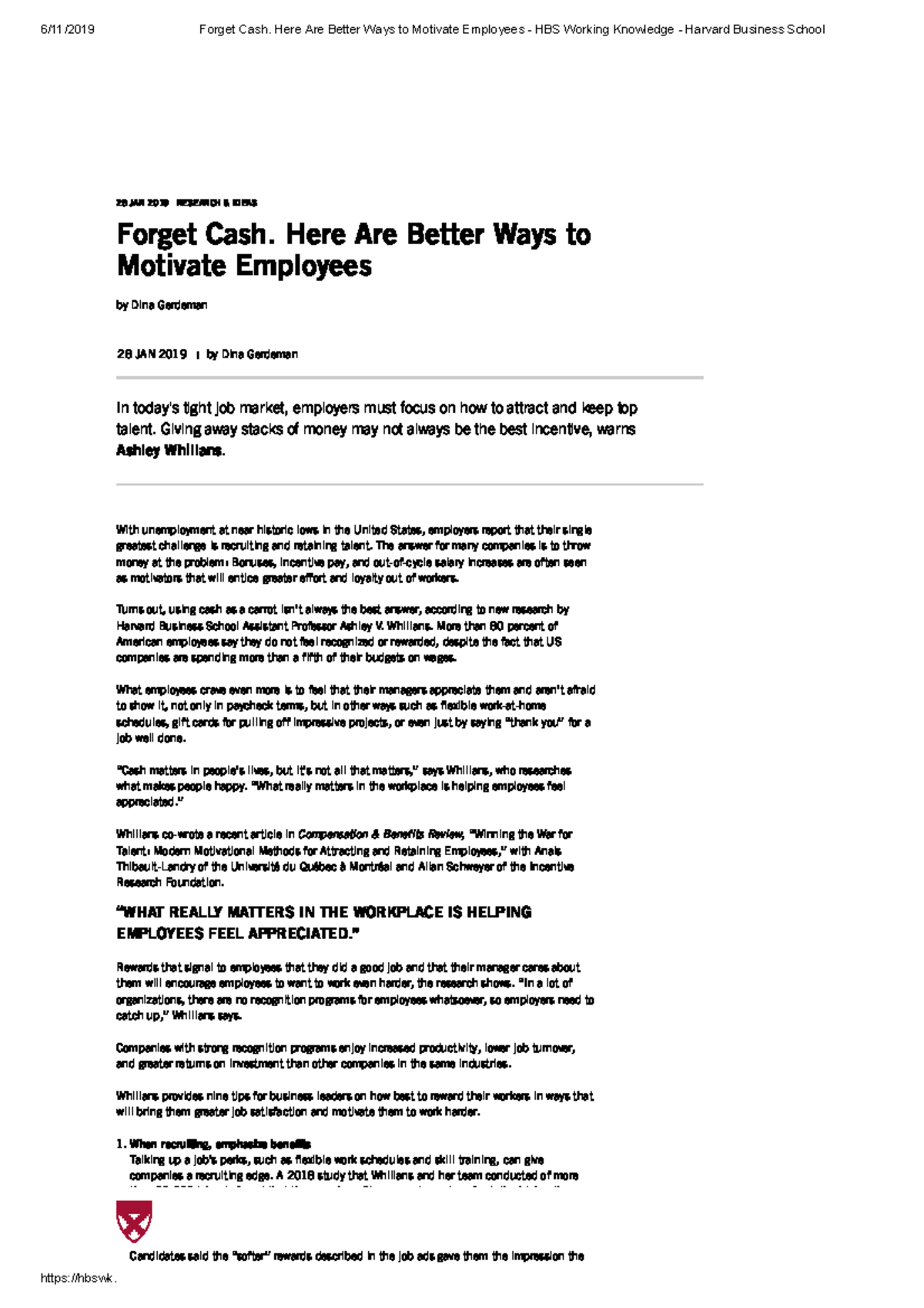 Employee Motivation - We were required to read this - 6/11/2019 Forget ...