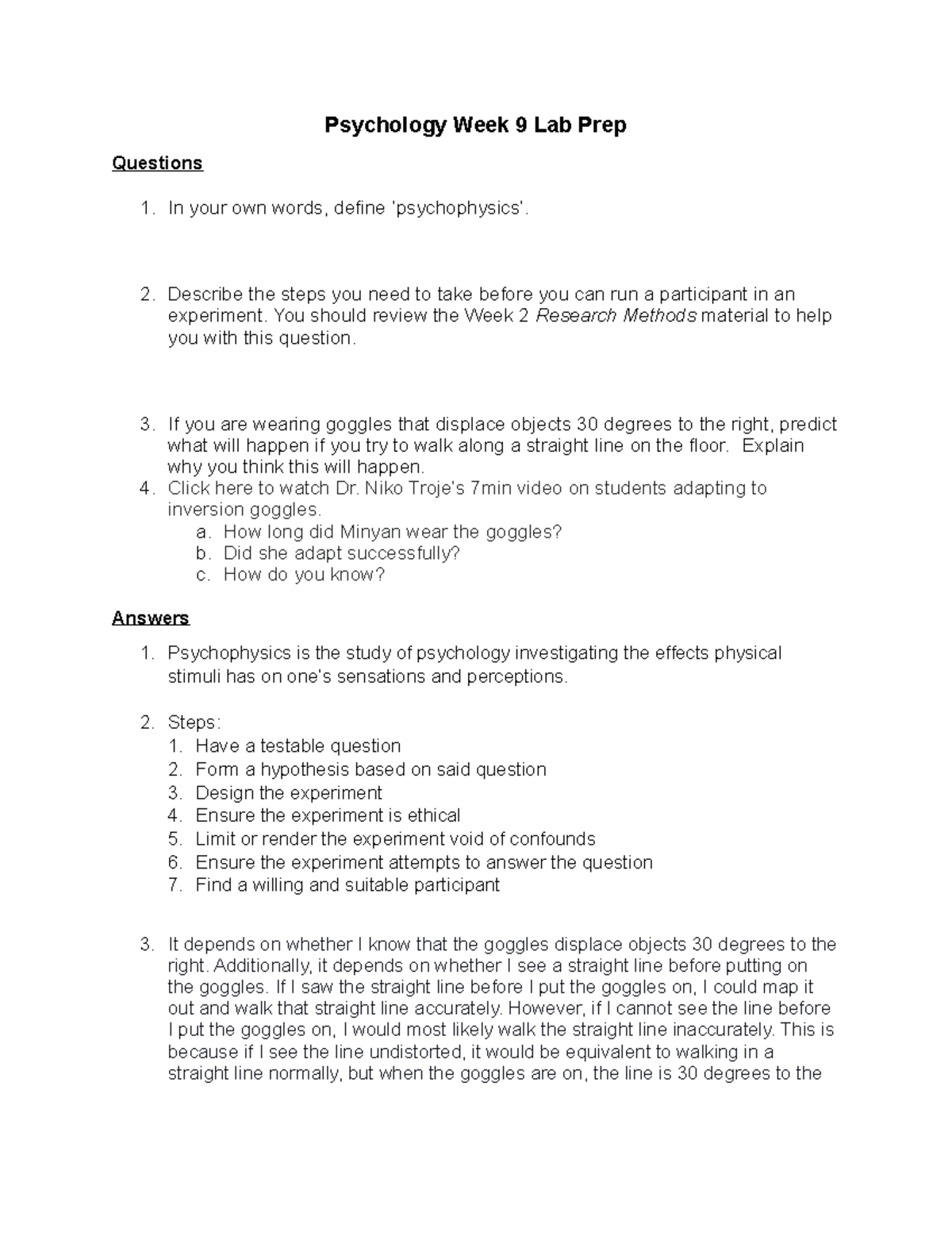 Psychology Week 9 Lab Prep - Psychology Week 9 Lab Prep Questions In ...