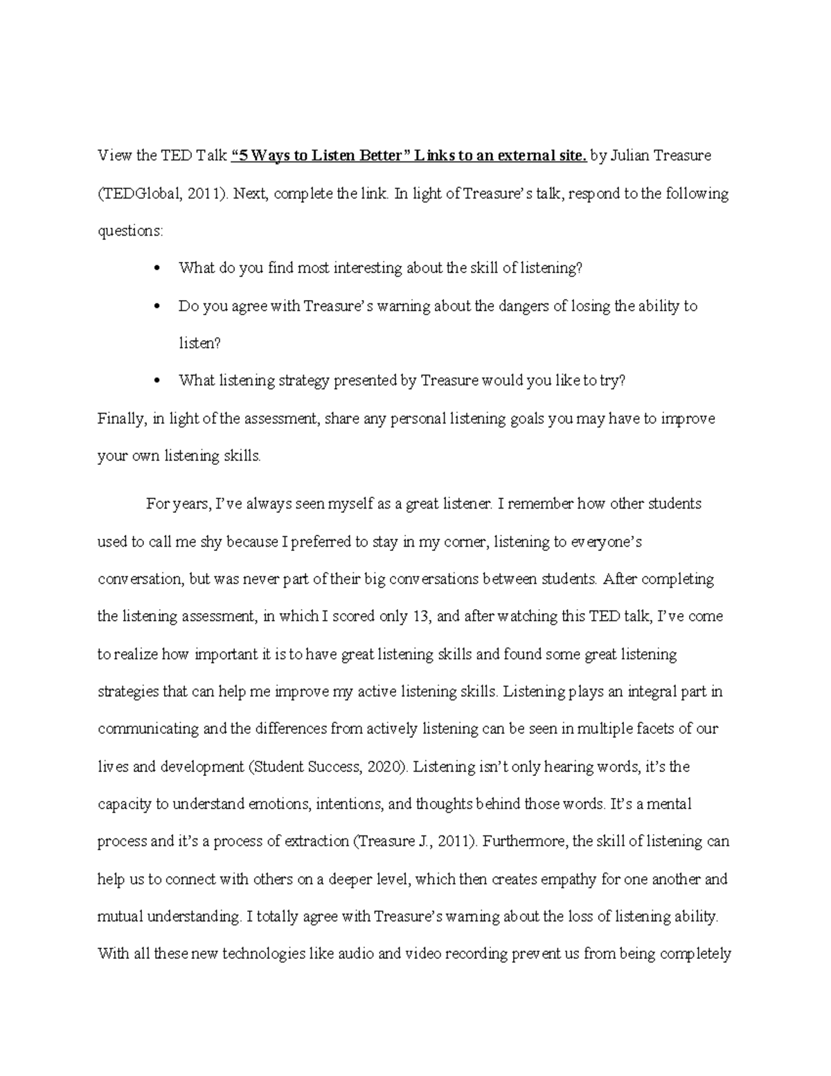 Active listening communication - View the TED Talk “5 Ways to Listen ...