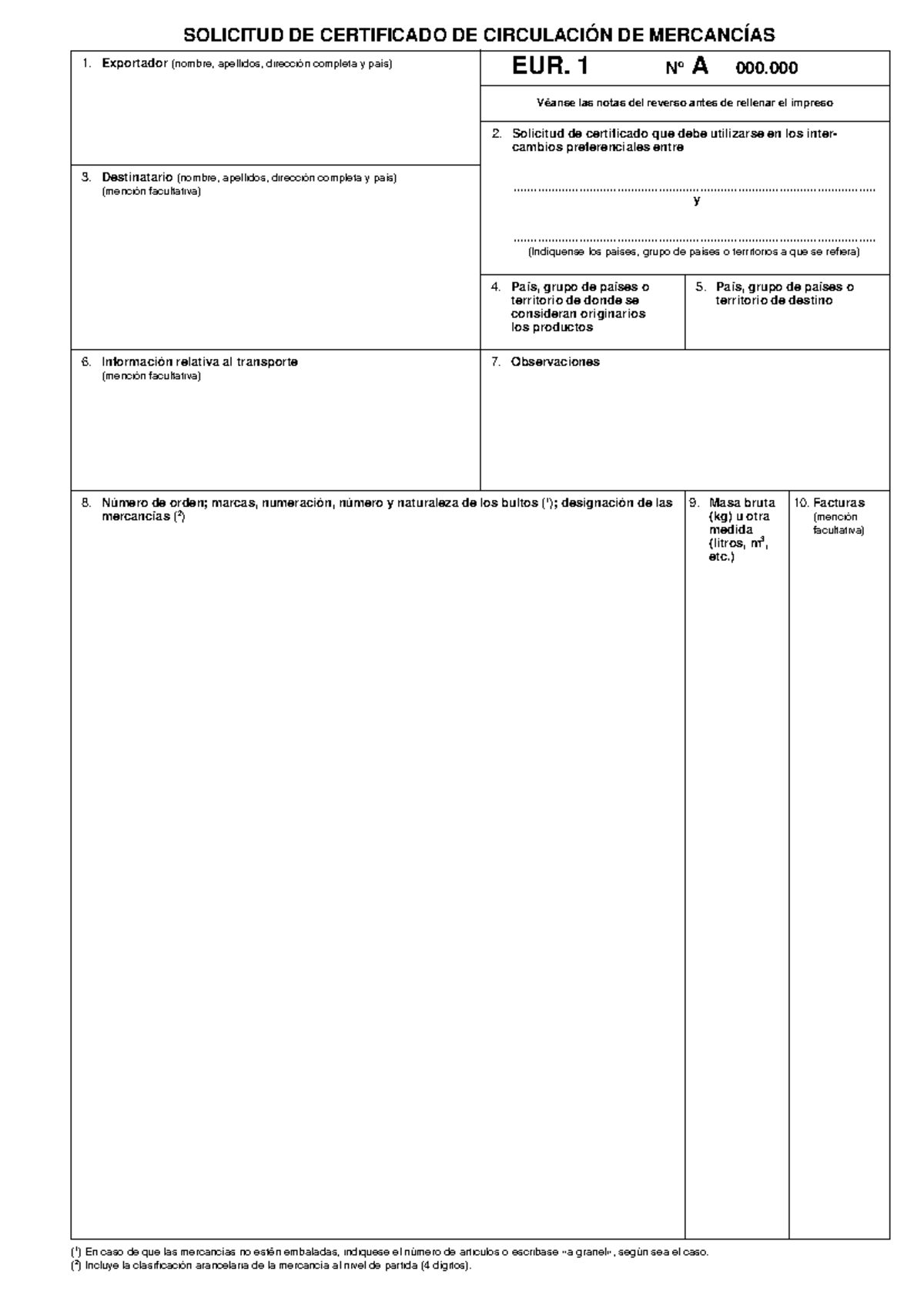EUR 1 PARA Modificar - EUR R1 PARA PODER SER MODIFICADO - 1(nombre ...