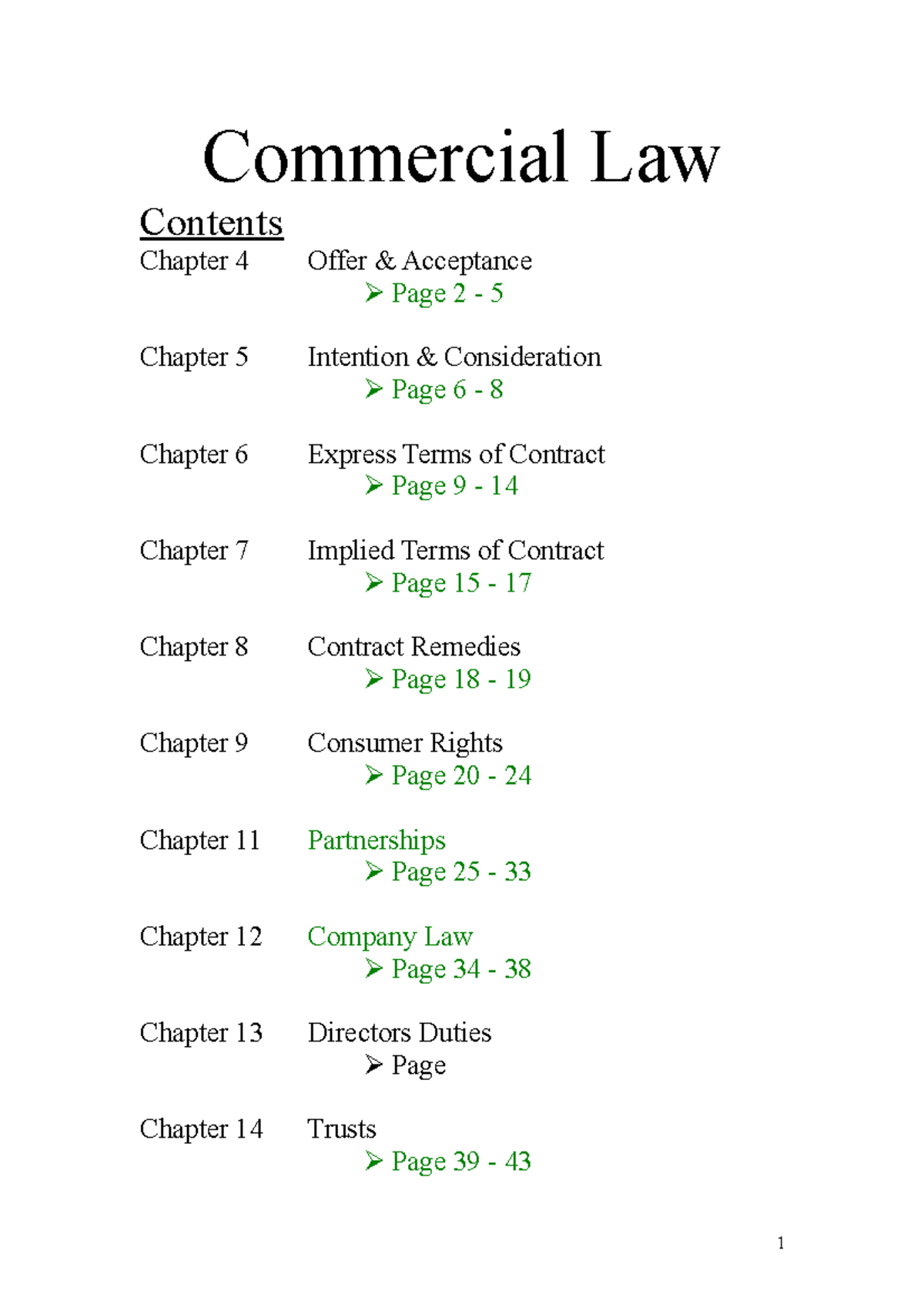 Law in Commerce Commercial Law Compiled - Summary, chapters 4 - 14 ...