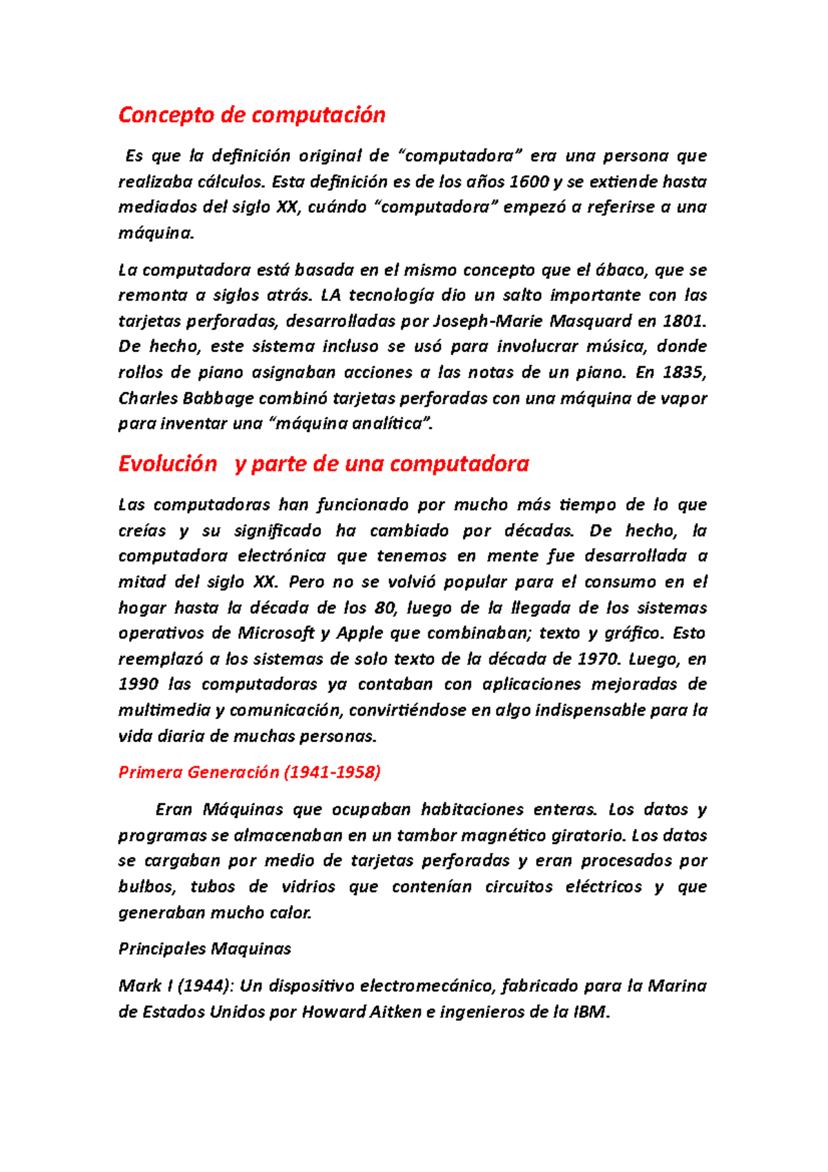 Concepto de computación mecanografia - Concepto de computación Es que ...