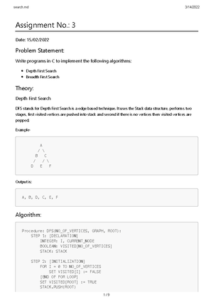Graph Theory Codes - Assignment No.: 1 Date: 11/02/ Problem Statement: Input an undirected ...