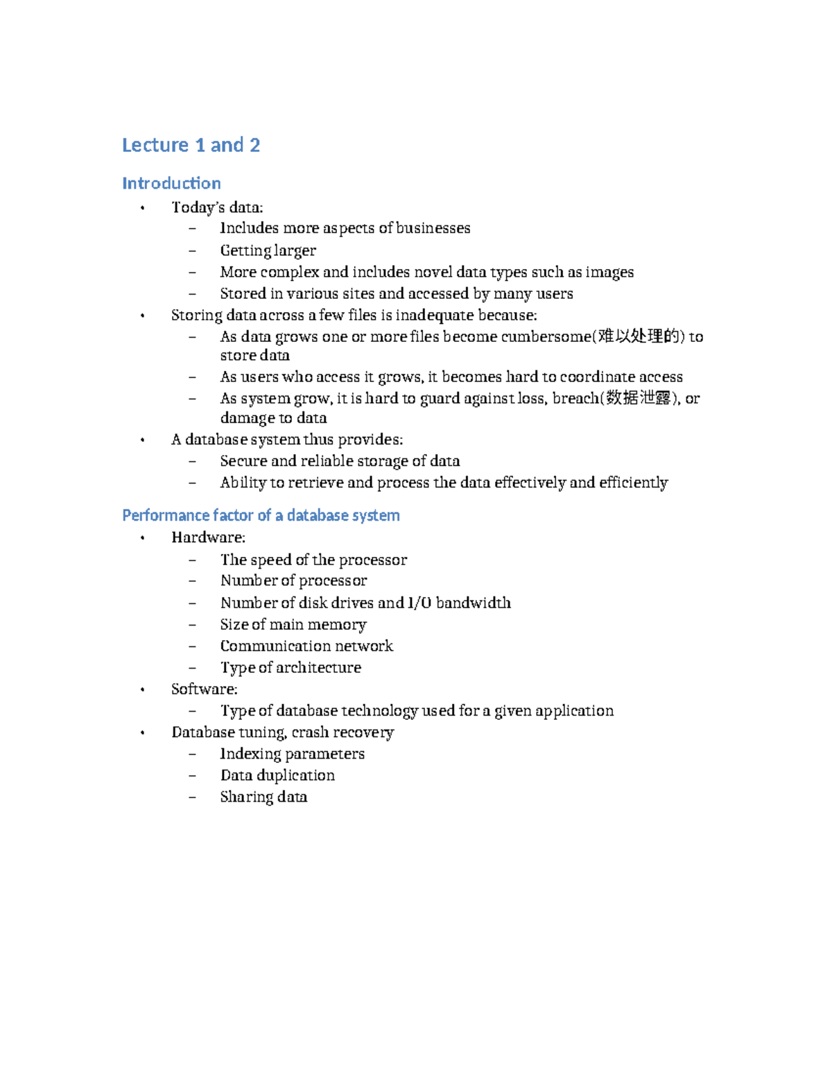 Lecture 1-2 - Lecture 1 and 2 Introduction Today’s data: Includes more aspects of businesses ...