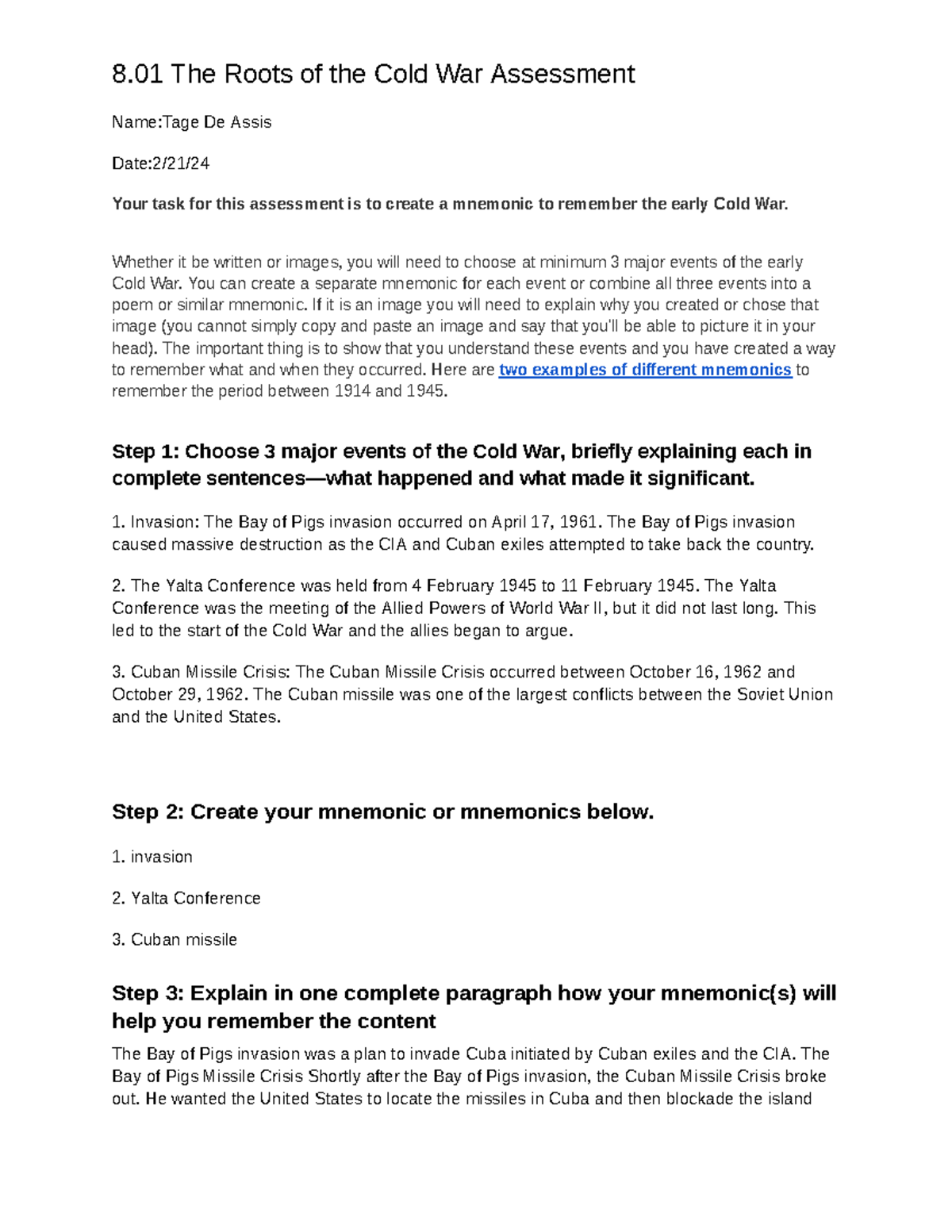 Copy of 8.01 v23 - Google Docs - 8 The Roots of the Cold War Assessment ...