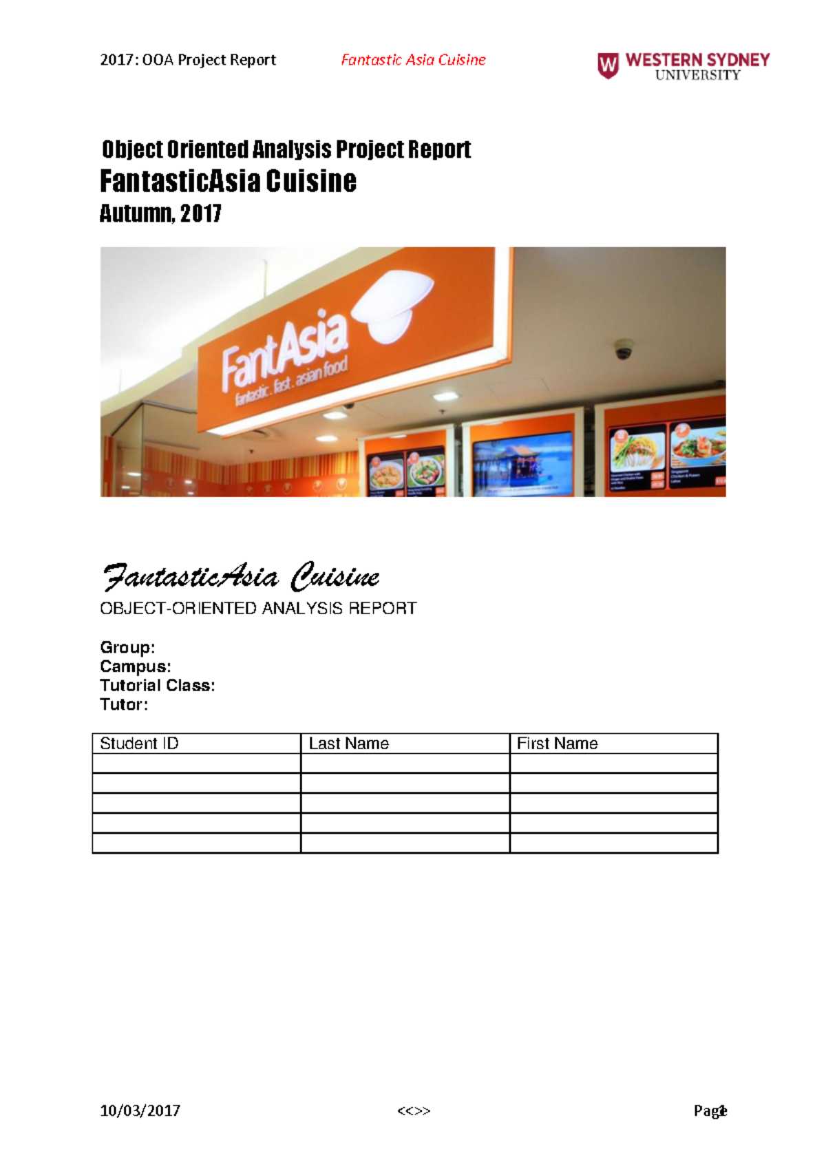 Sample Oriented Analysis Project Report - Object Oriented Analysis ...