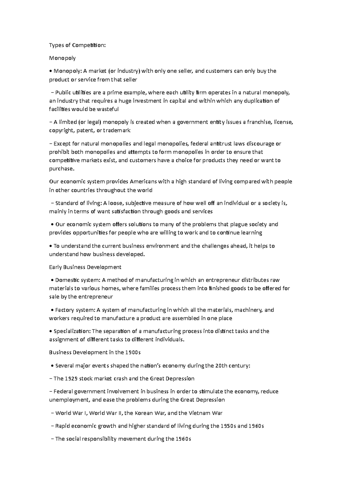 Types of Competition - Types of Competition: Monopoly Monopoly: A ...