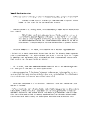 Reading Questions Wk 4 - Amanda Wagner Instructor Ryan Jones 07 ...