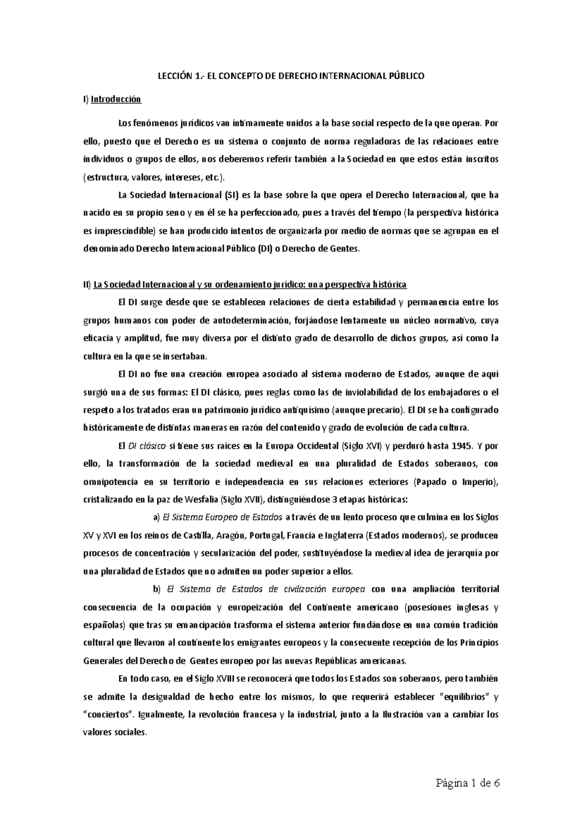 Lección 1 - Tema 1 - LECCIÓN 1.- EL CONCEPTO DE DERECHO INTERNACIONAL ...