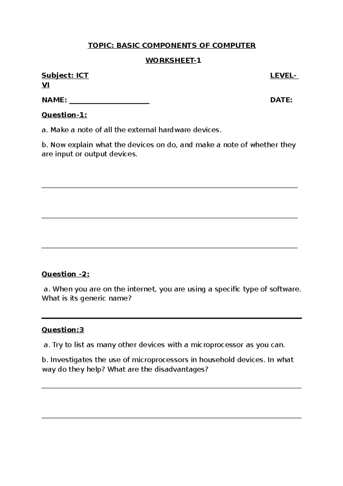 Worksheeteeeeeeeeeeeeeeeeeeeeeeeeeeeeeeee - TOPIC: BASIC COMPONENTS OF ...