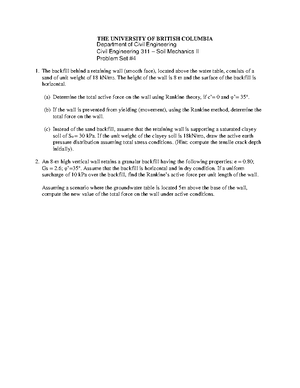 Seminar assignments - assignment 1 solutions + assignment 2 - Answers CIVL 311_ Assignment # 1 1 ...