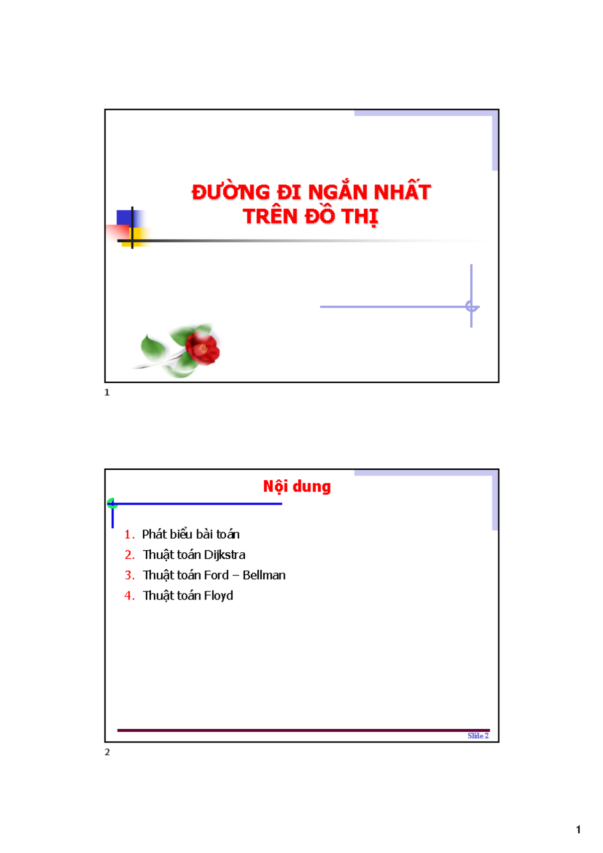 Bai6 Tim Duong Di - adadadad - ĐƯỜNG ĐI NGẮN NHẤT TRÊN ĐỒ THỊ 1 Slide 2 ...
