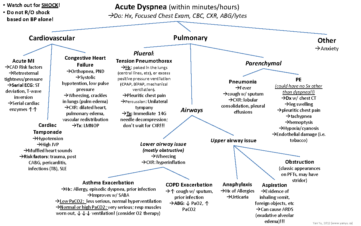 Acute Dyspnea DDX - Pulmonary Plueral : Tension Pneumothorax Hx: poked ...