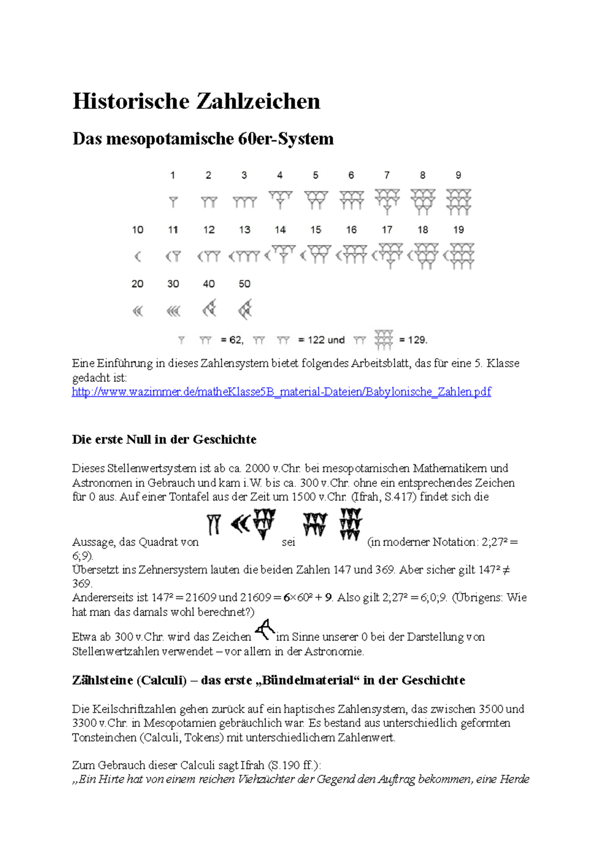 Historische Zahlzeichen: Folien von Arithmetik Teil 3 - Historische ...