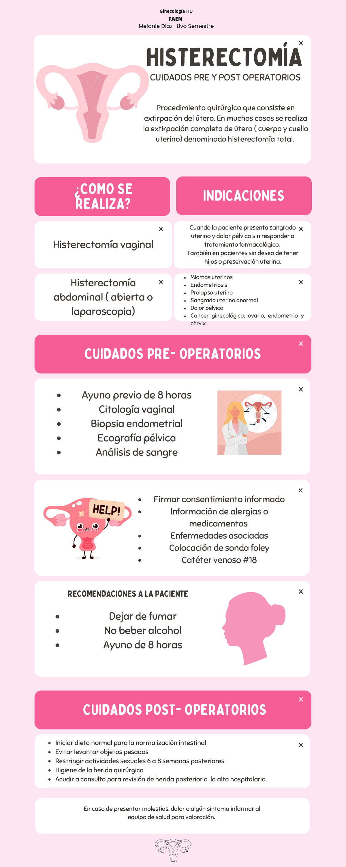 Histerectomía PRE Y POST - x Ayuno previo de 8 horas Citología vaginal ...