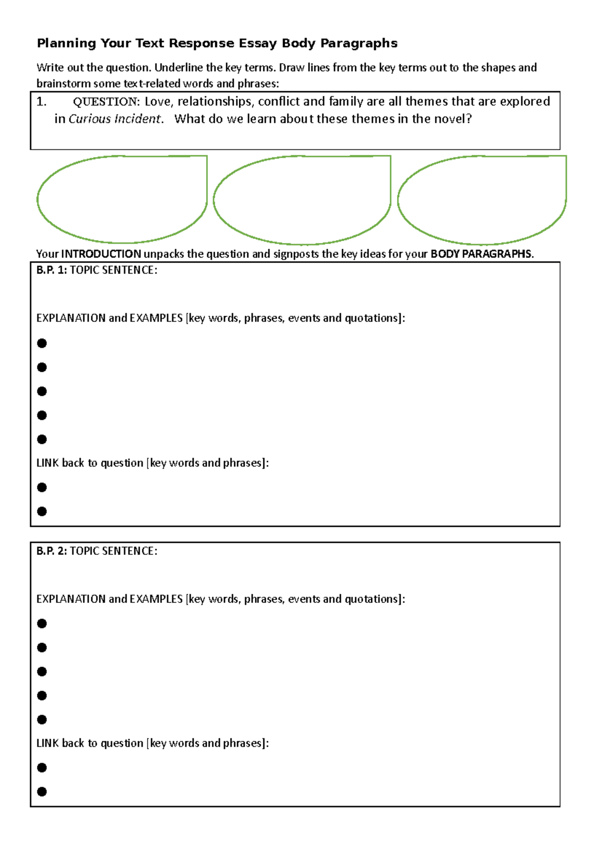 9ENG Curious Incident Text Response Planning Template 2020 Update ...