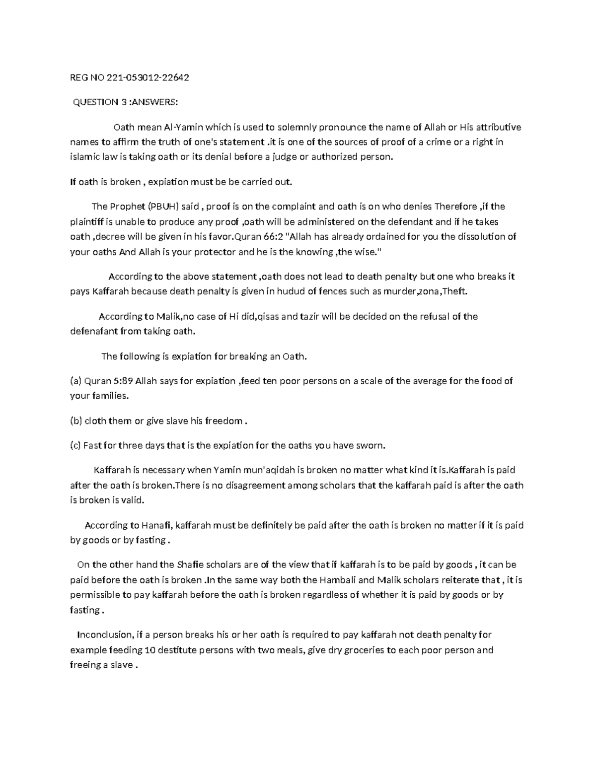 Vini 22 - Its a test answer - REG NO 221-053012- QUESTION 3 :ANSWERS ...