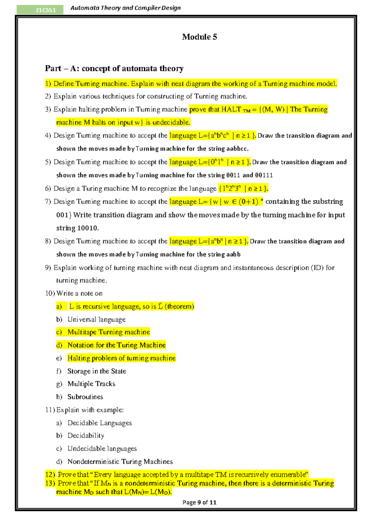 Module 5 Question Bank - Please check the notes n practice - Page 9 of ...