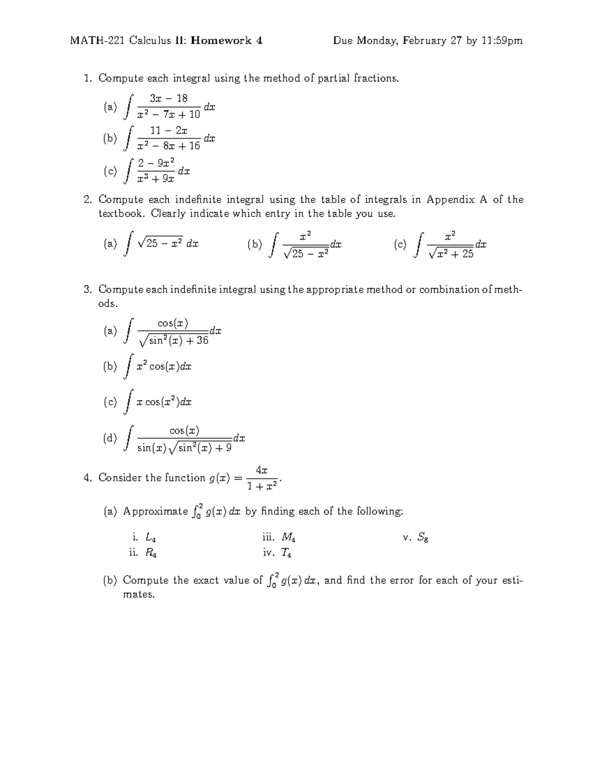 221 S23 HW4 - Practice worksheets - MATH-221 Calculus II: Homework 4 ...