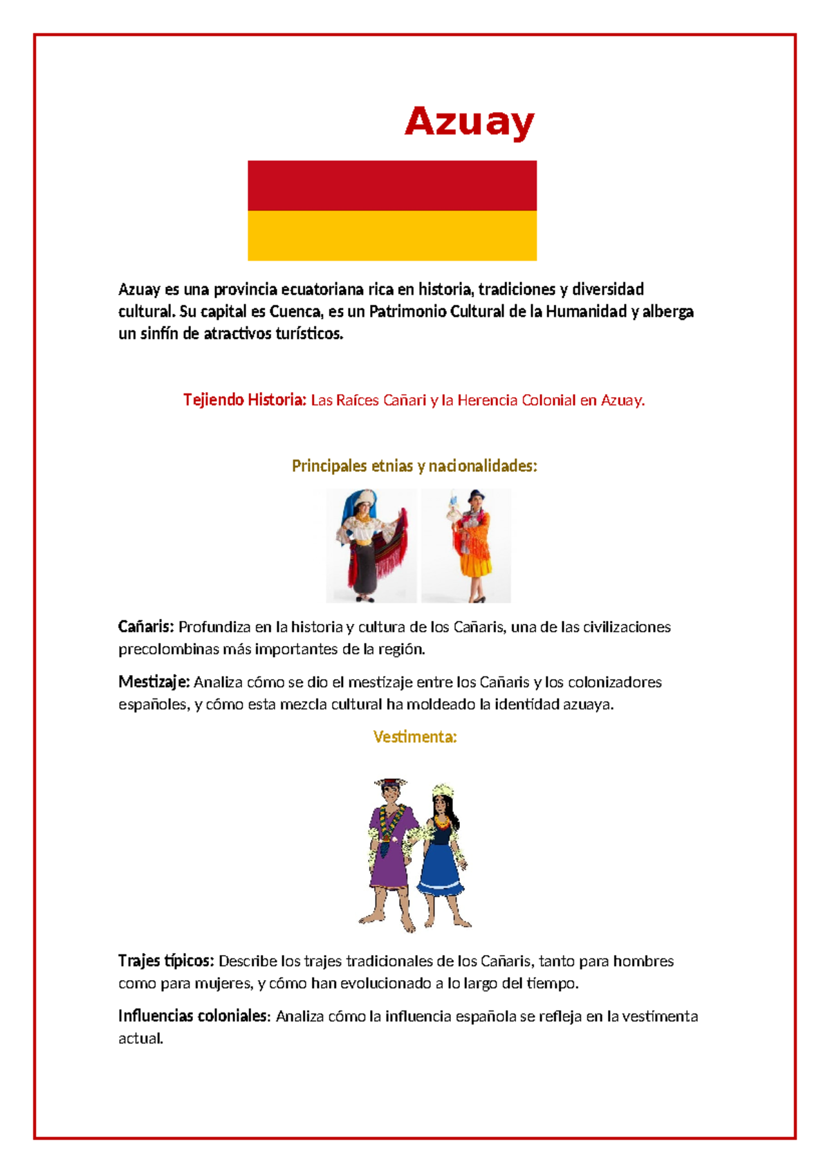 Azuay - Marcelo Triviño - Azuay Azuay es una provincia ecuatoriana rica ...