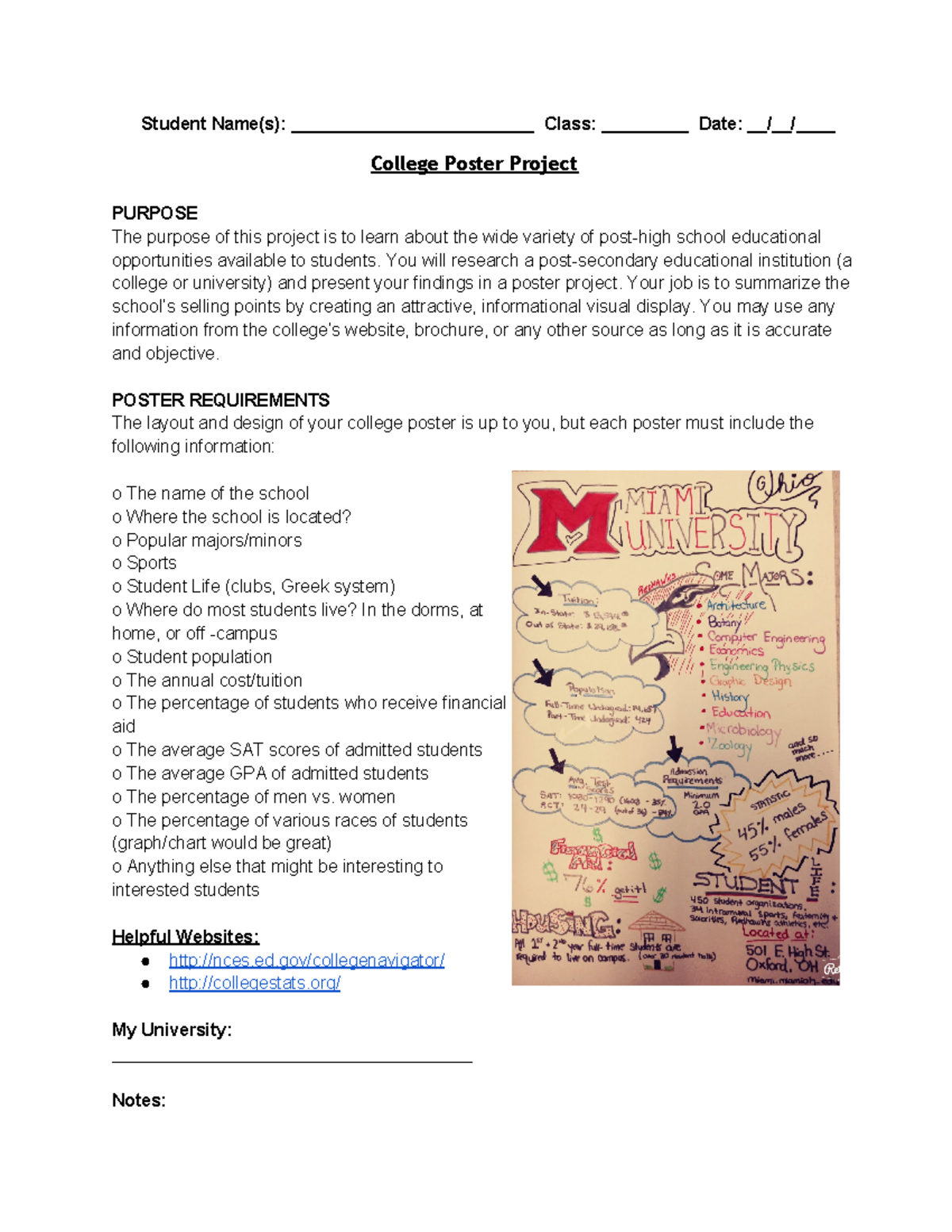 College Poster Project-1 - Student Name(s ...