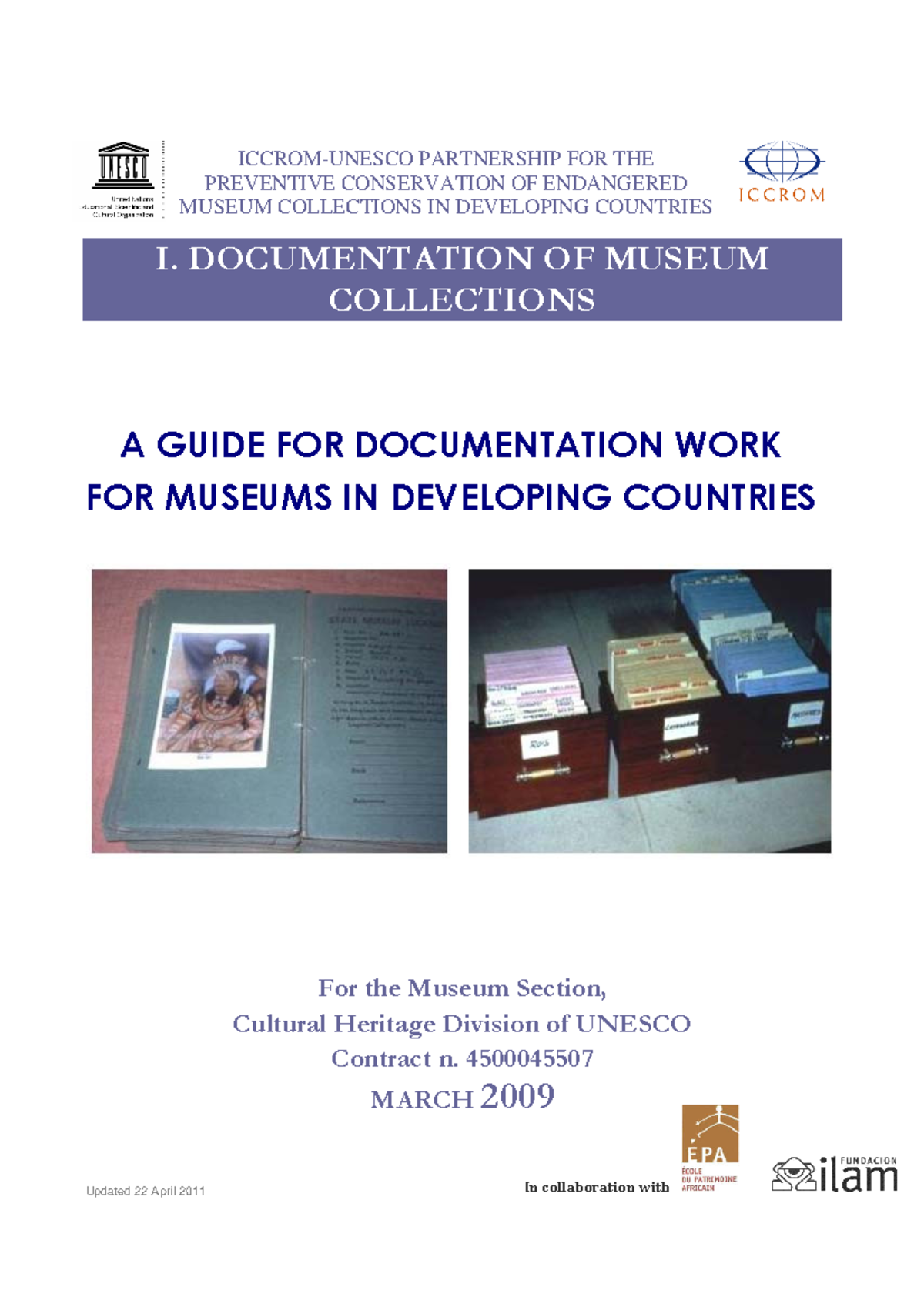 A Guide FOR Documentation WORK FOR Museums IN Developing Countries ...