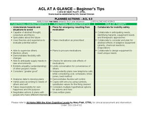 ACL-At-A-Glance ACL-4 - ACL AT A GLANCE – Beginners Tips © 2012 BY MARY ...