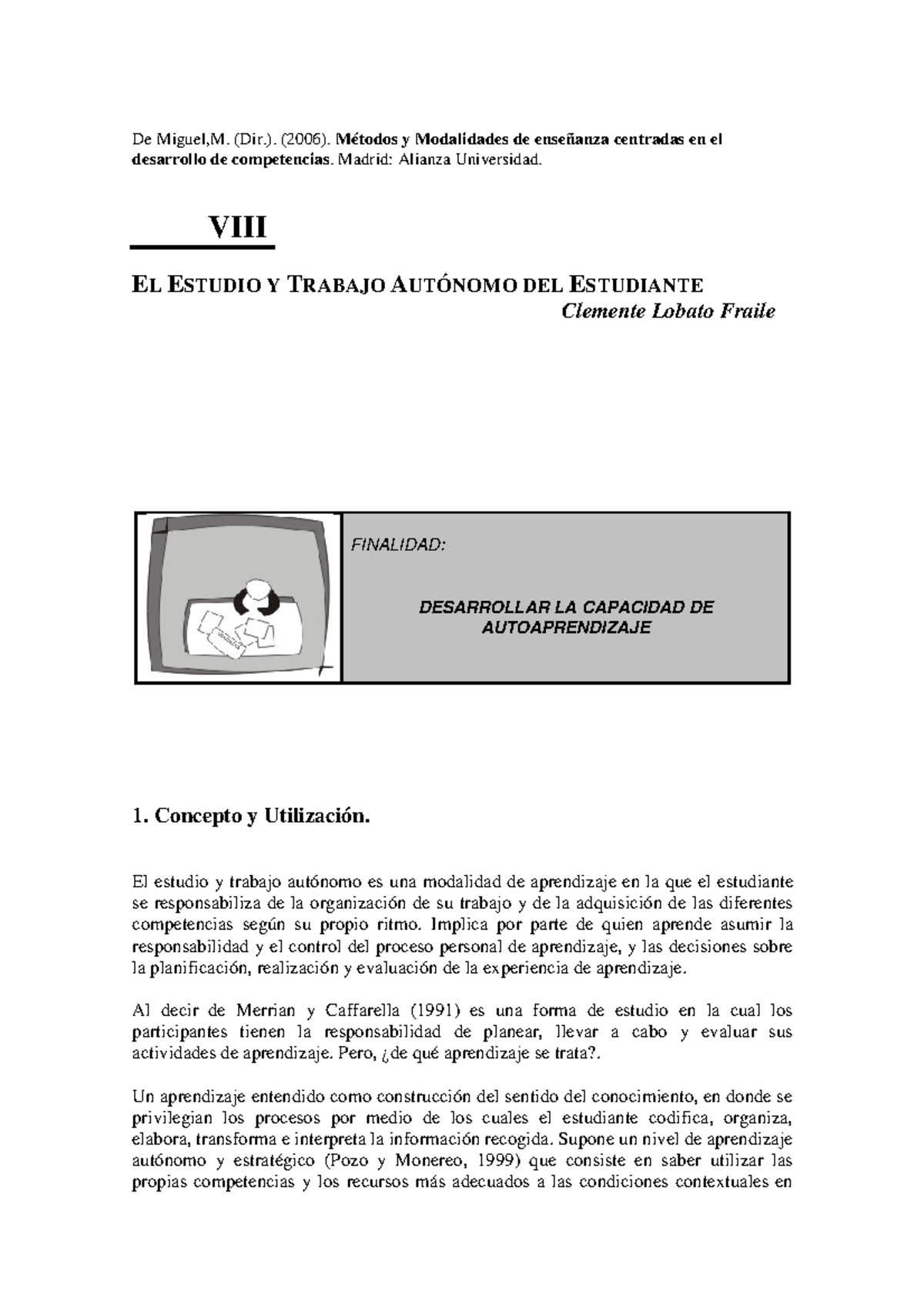 Aprendizaje Autodirigido De Miguel M Dir 2006 Métodos Y