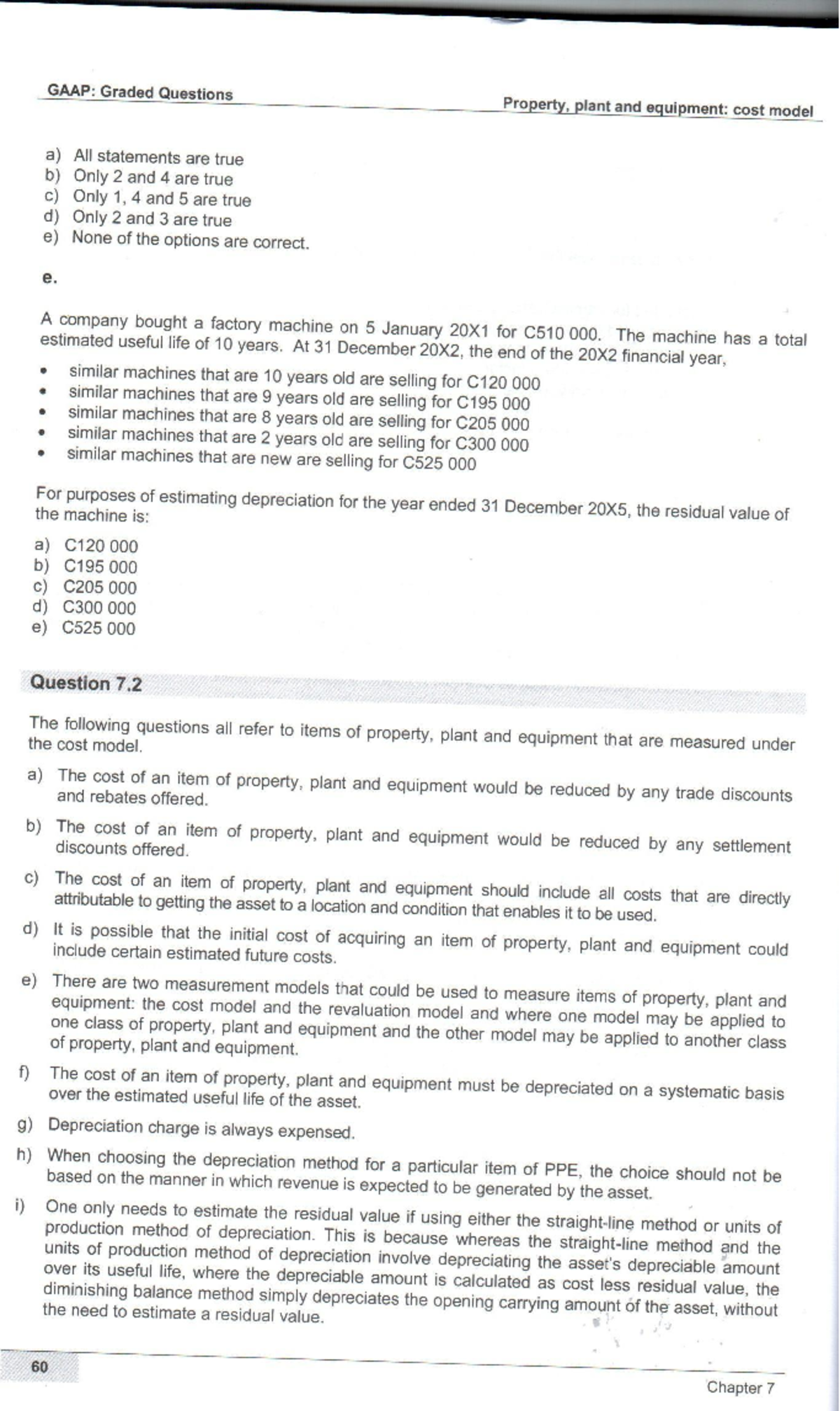 FA2 PPE Q7.1,7.2 2024 - Property, plant and equipment question papers and memos - BAIAY3A - Studocu