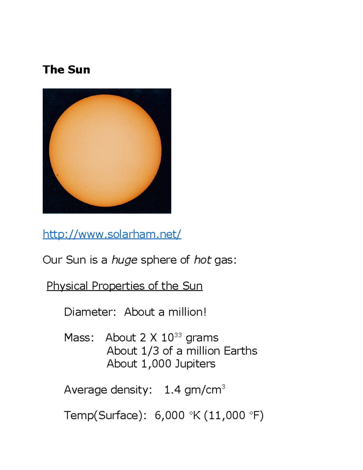 Part 2 - Section 002 Modern Astronomy - The Sun solarham/ Our Sun is a ...