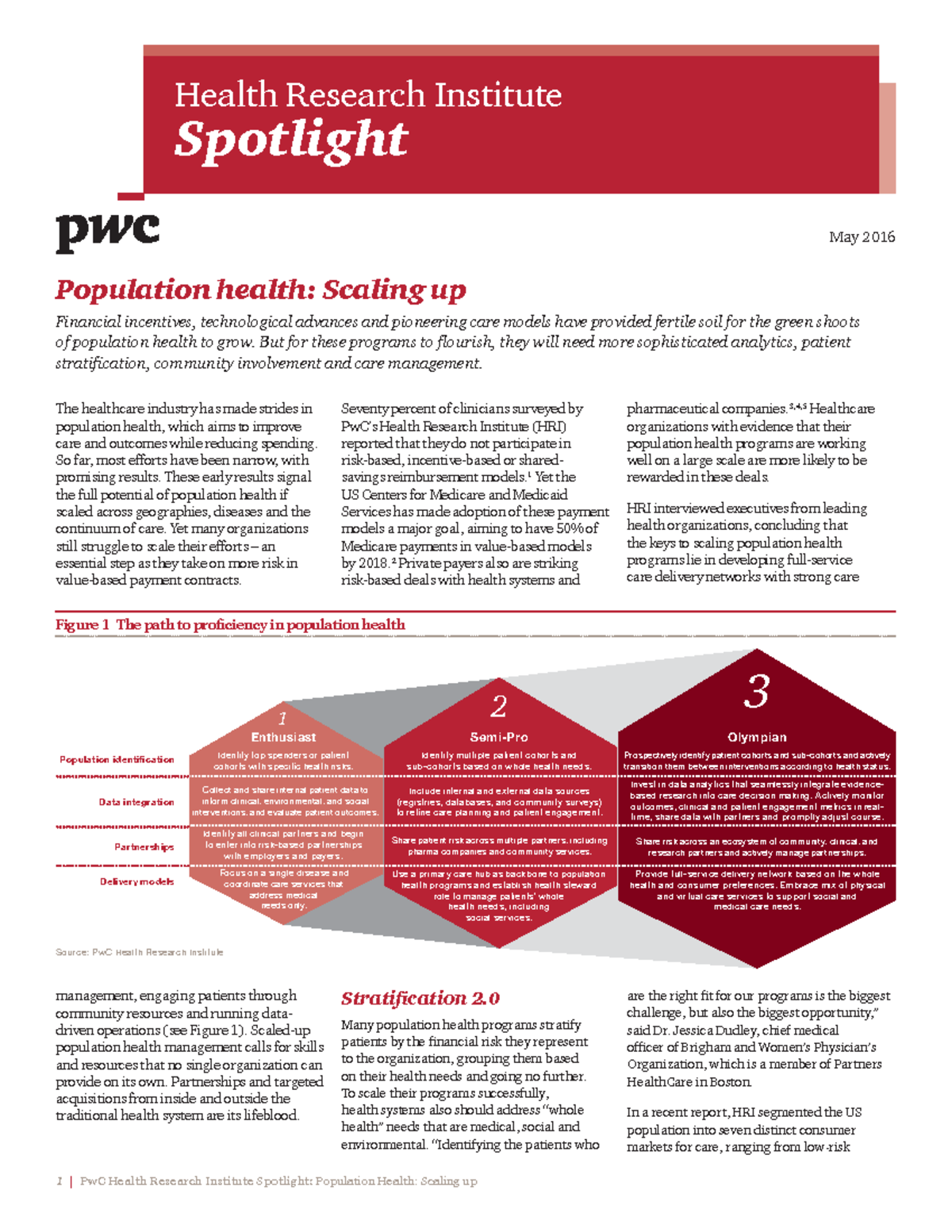 Pwc-hri-population-health - Seventy percent of clinicians surveyed by ...