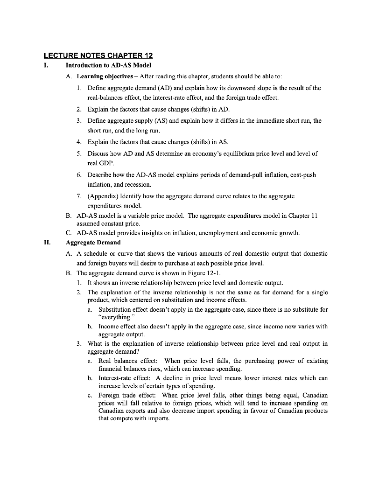 Lecture Notes Macro Chapter 12 - C ECN204 DB0 - Introductory ... Lecture Notes Macro Chapter 12 - C ECN204 DB0 - Introductory ...