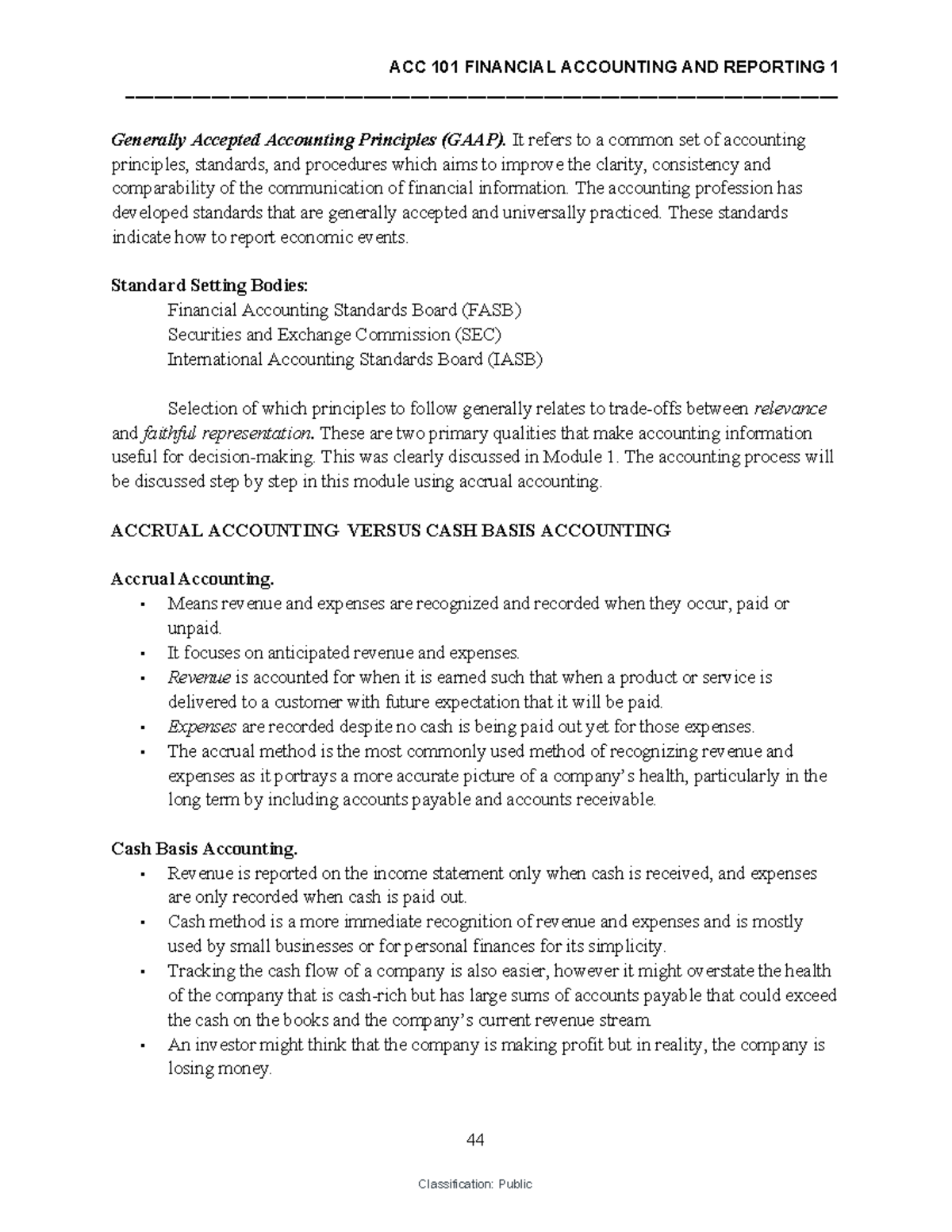 ACC 101 - Module 3 - The accounting cycle - 44 Generally Accepted ...