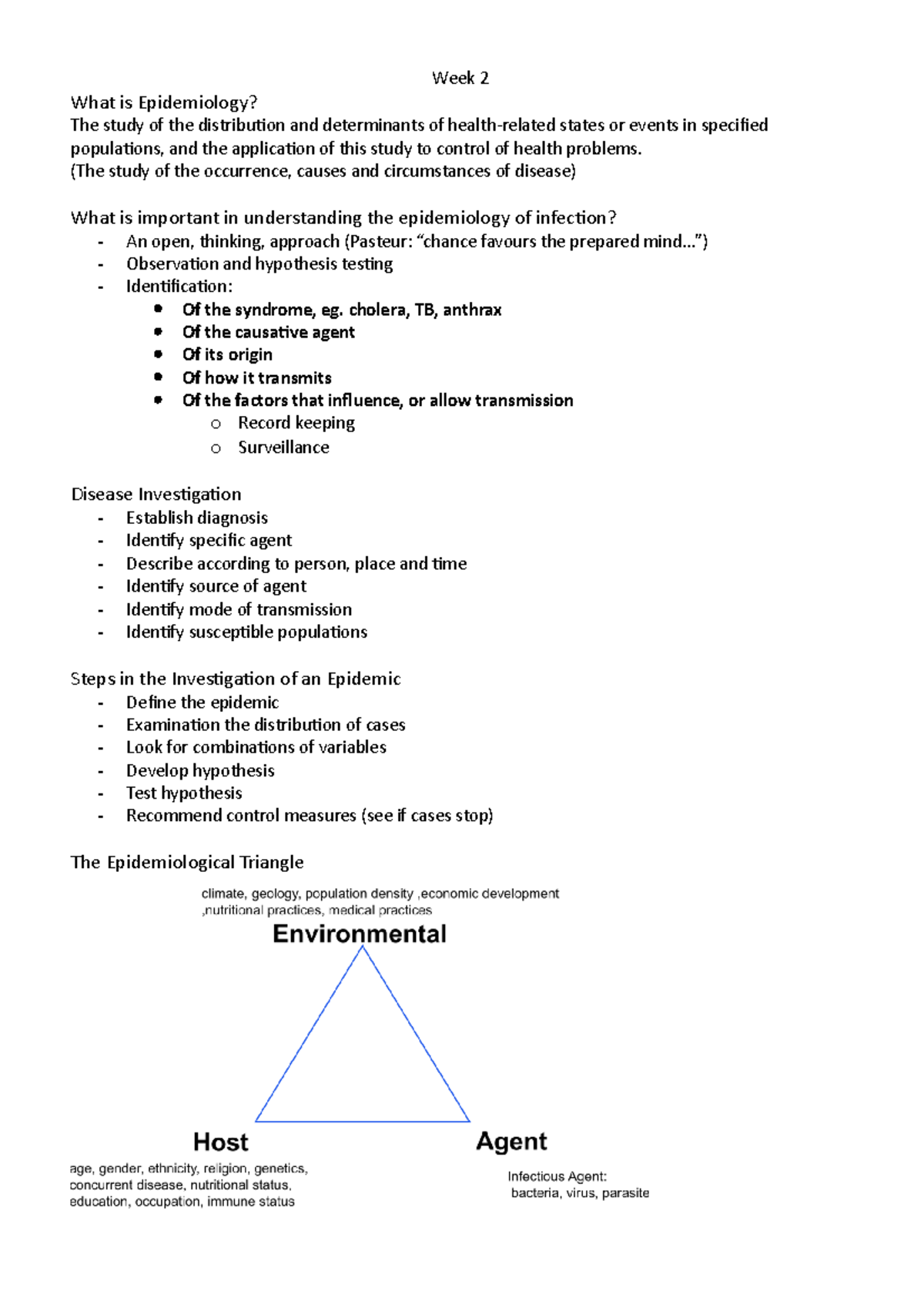 Week 2 - Epidemiology and Public Health Microbiology Lecture Week 2 ...