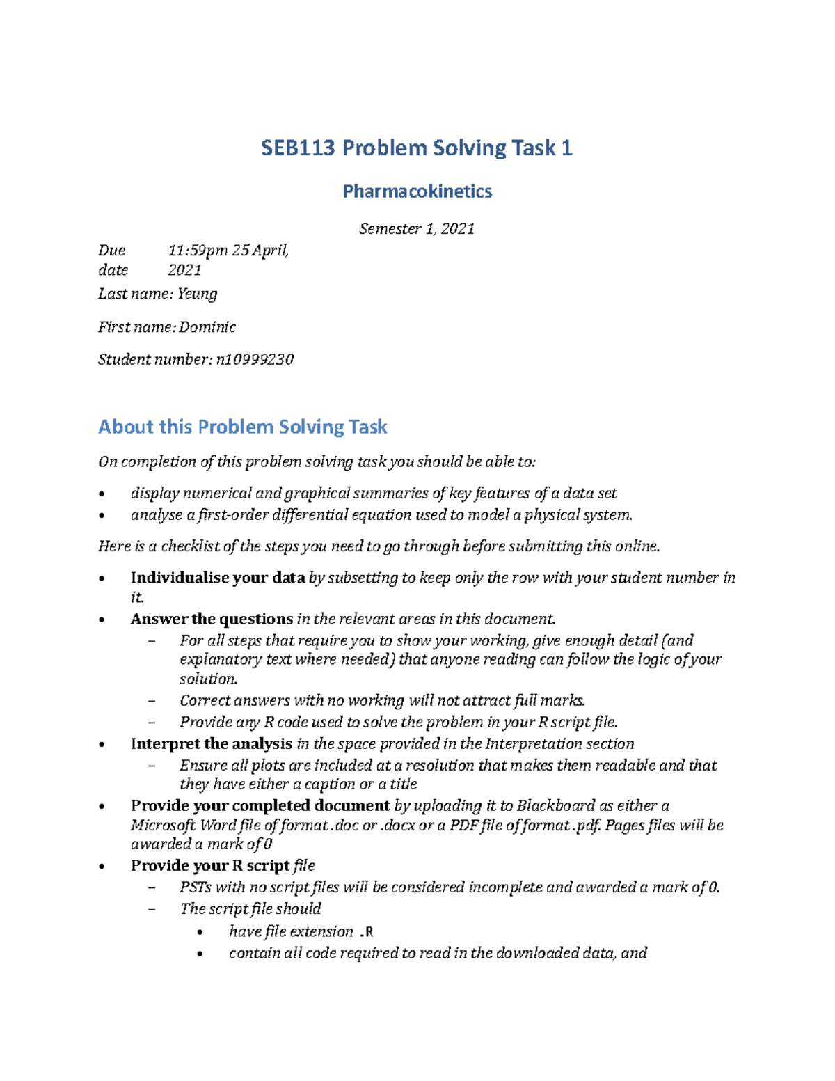 PST1 dom - Yes - SEB116 - QUT - Studocu