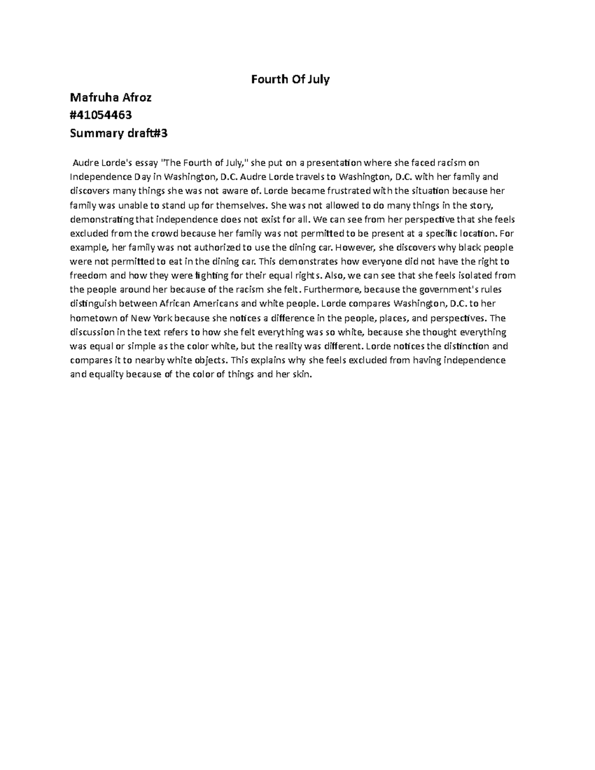 Document 2 - English analysis paragraph of Forth Of July - Fourth Of ...