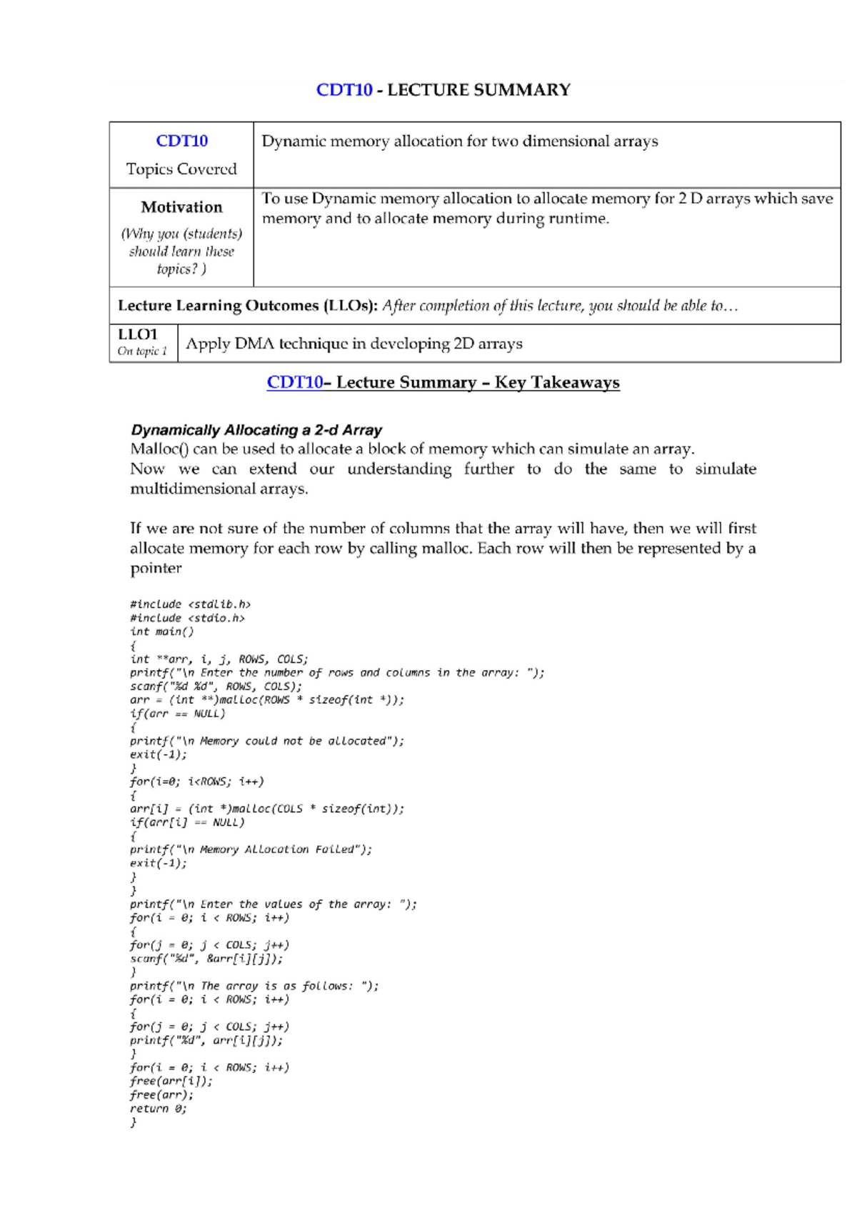 DS CDT10 Summary - DS Important Summaries - Data Structures using “C” - Studocu