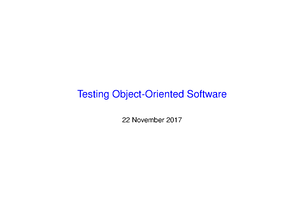 Object Oriented Testing - Object Oriented Testing Filippo Ricca DISI ...