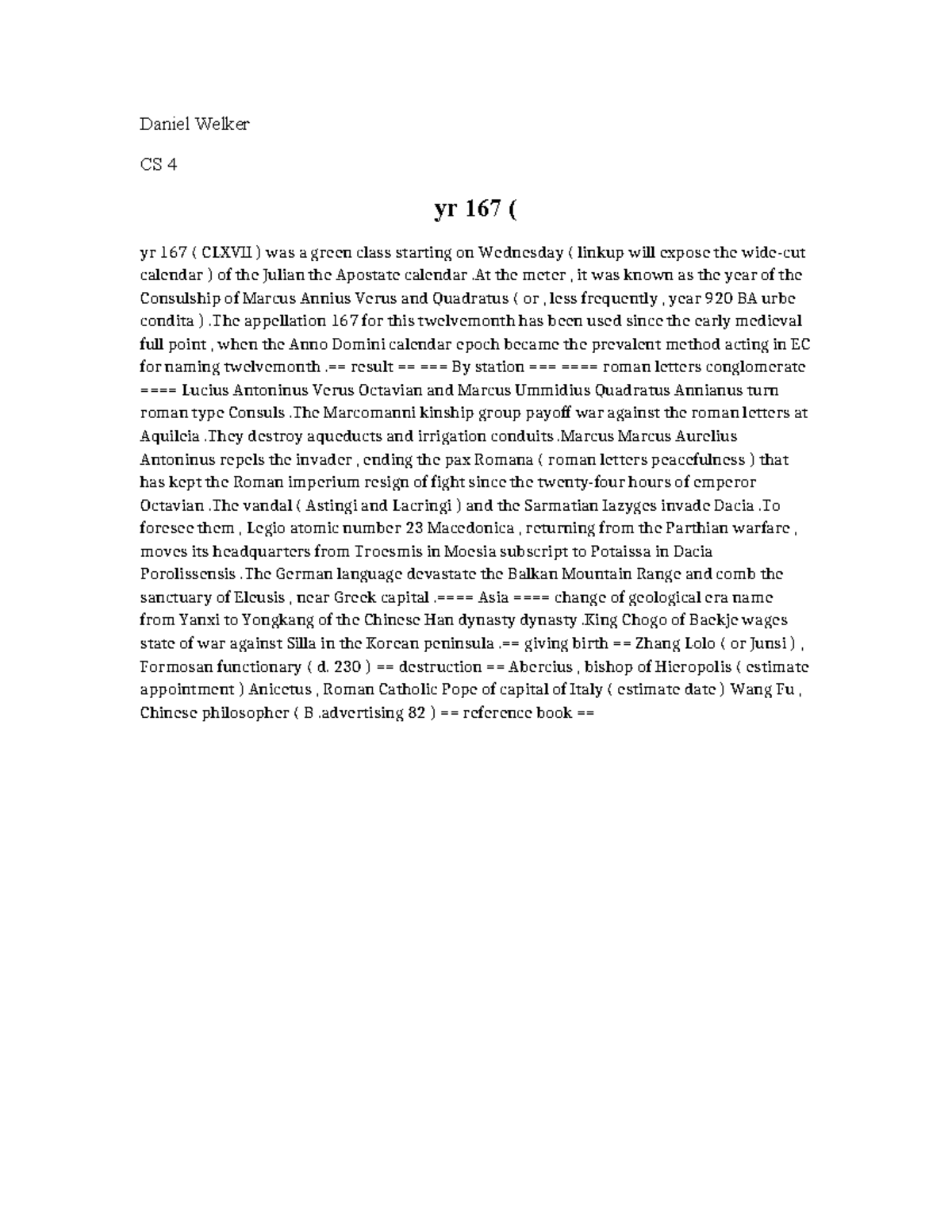 3 yr 167 (This is purely for studies - Daniel Welker CS 4 yr 167 ( yr ...