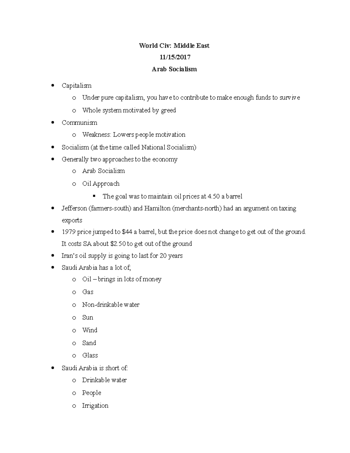 Arab Socialism - Dr. Bell - World Civ: Middle East Arab Socialism ...