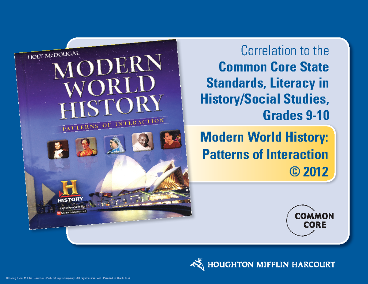 G 31 Standards Map For Modern World History 0 - Correlation to the ...